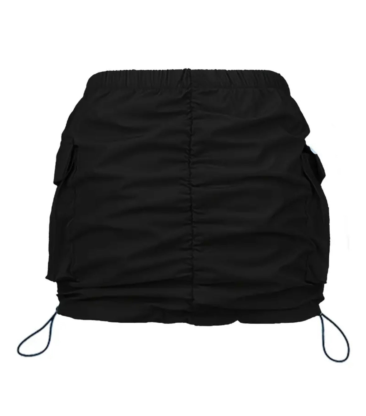 Black Drawstring Cargo Mini Skirt – 7Kouture